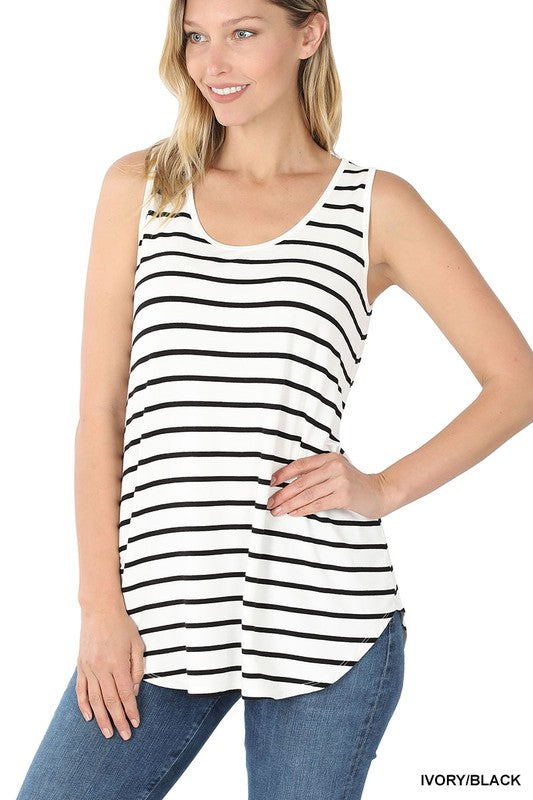 W&W STRIPE SLEEVELESS TOP - Pearls and Piggytails