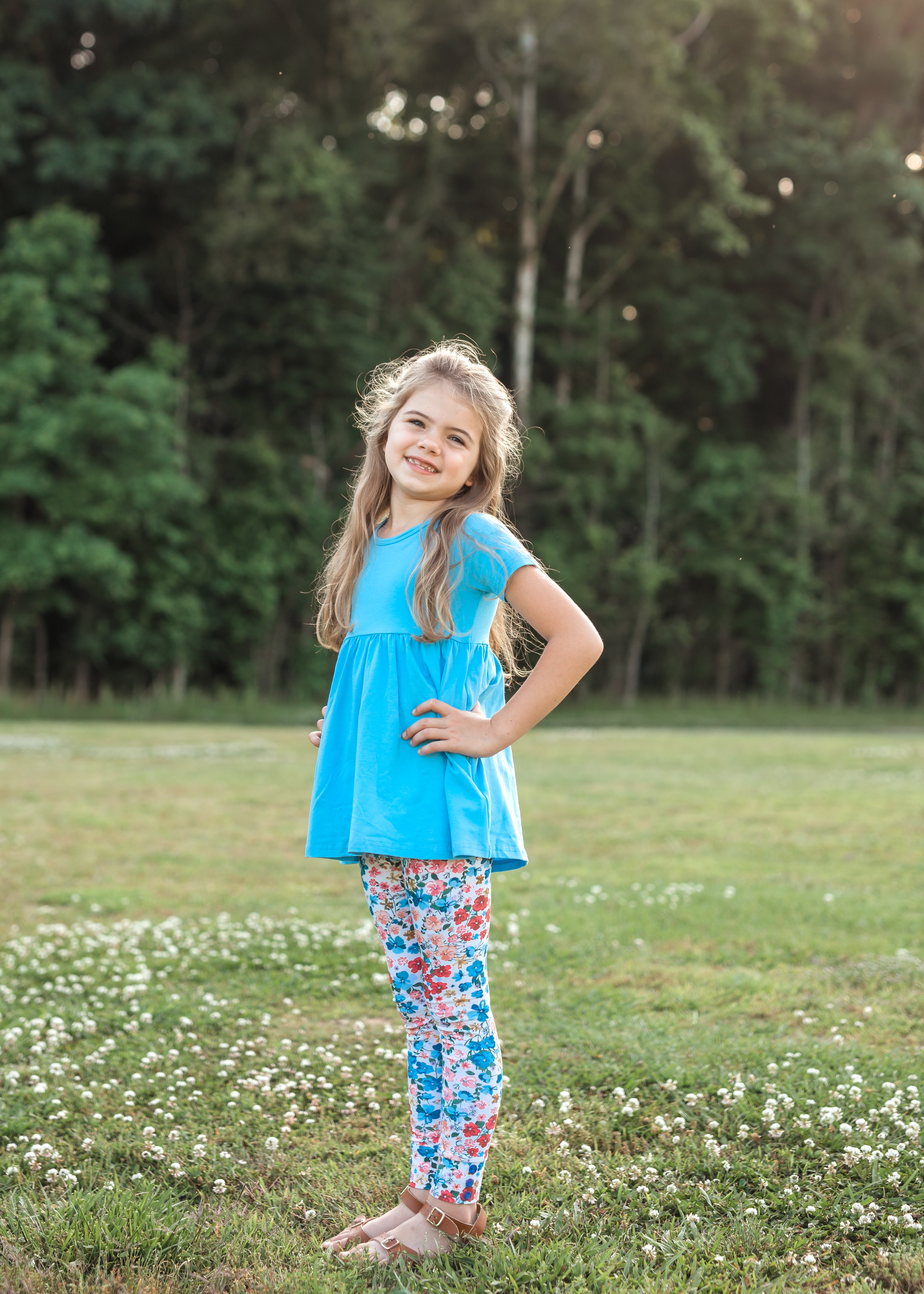 Kelly Top - Light Blue - Pearls and Piggytails