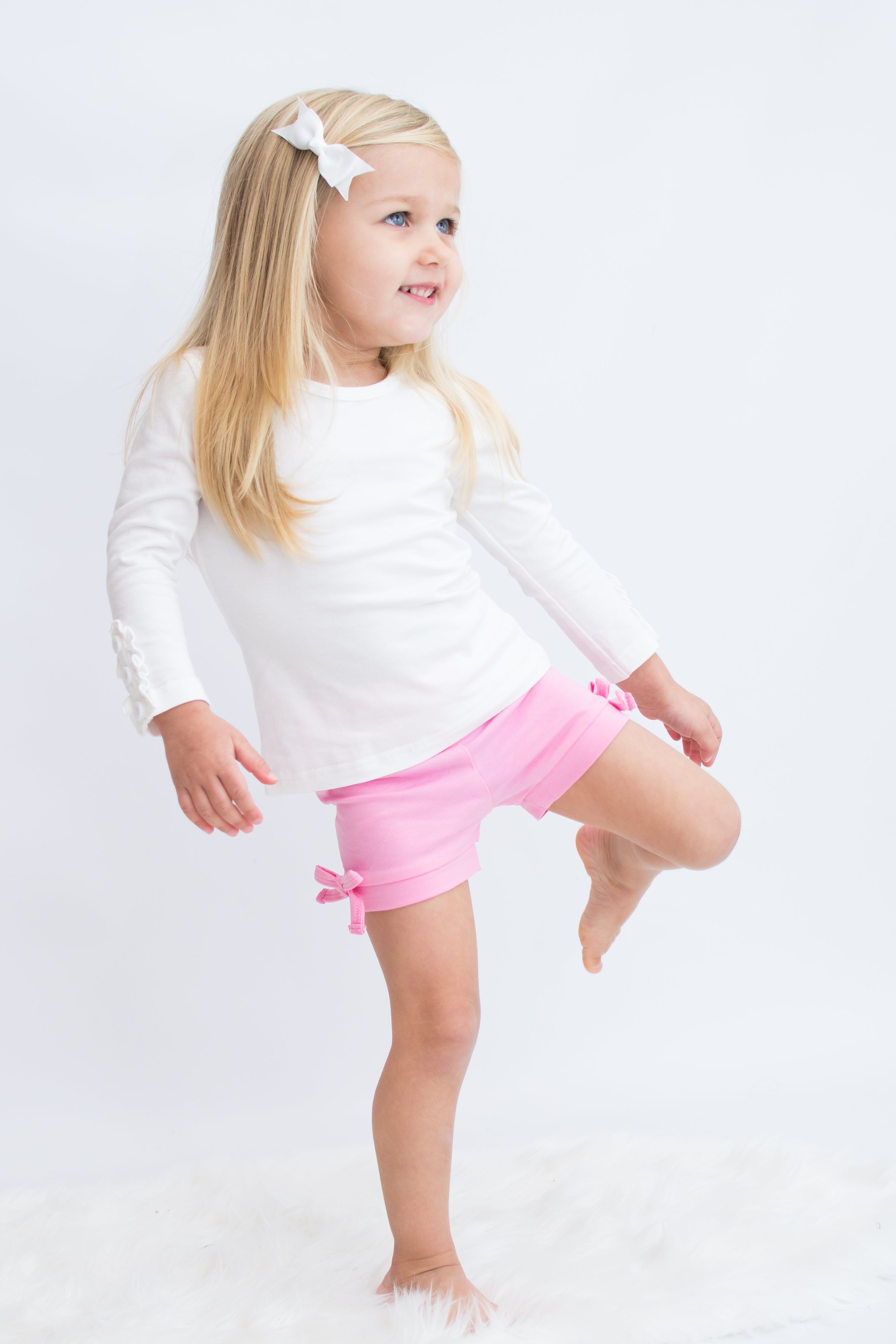 Cartwheel Shorts - Pink - Pearls and Piggytails